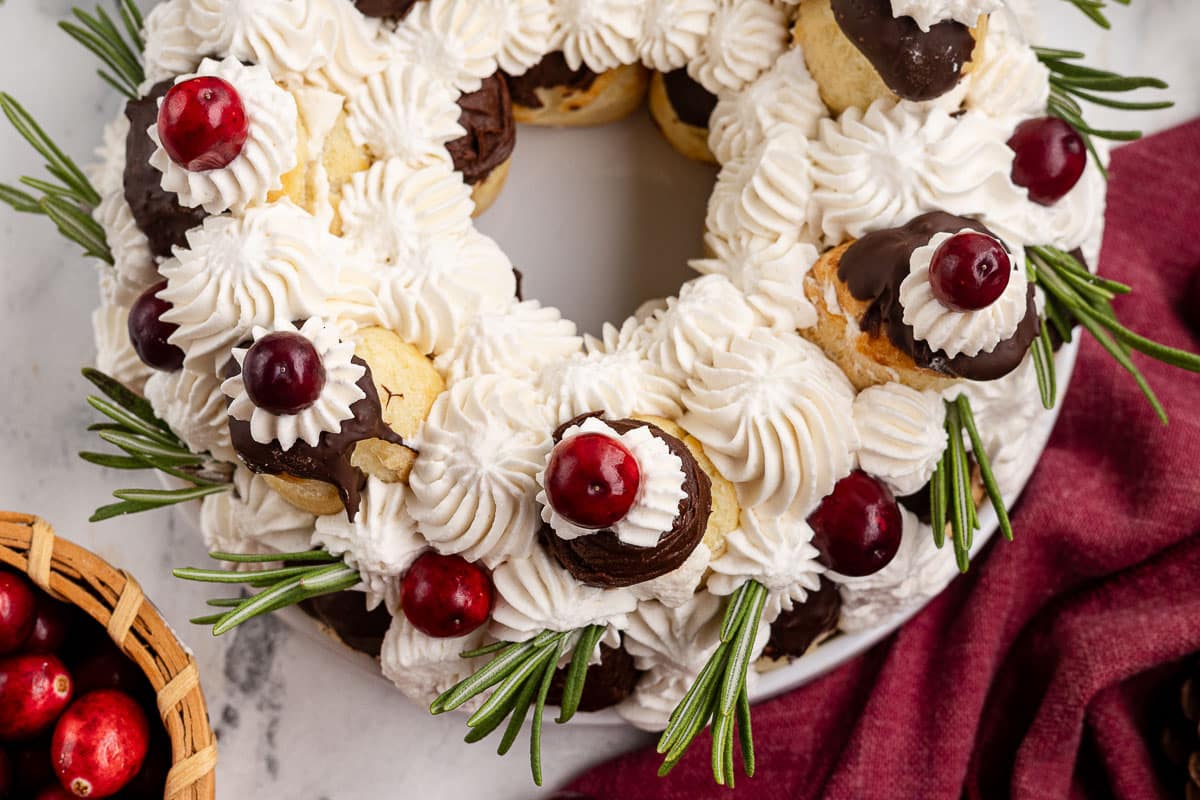 Profiteroles Recipe and Christmas Profiterole Wreath · Nourish and Nestle