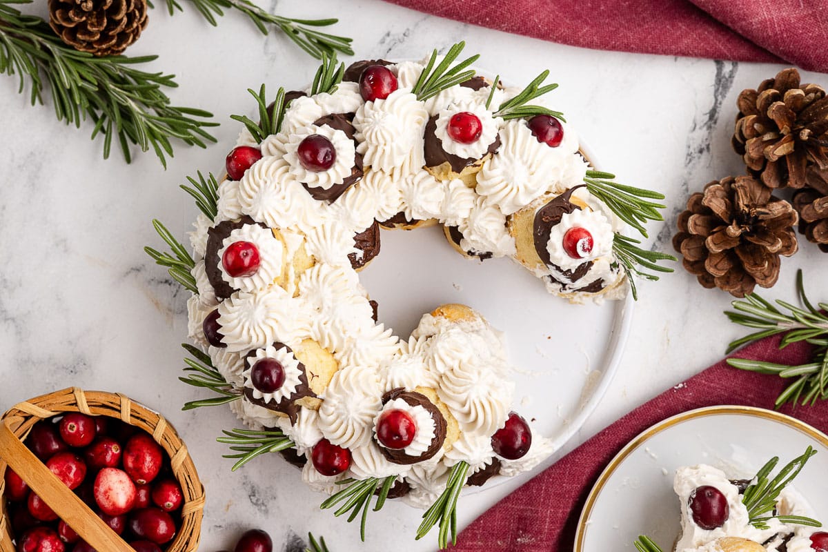 Profiteroles Recipe and Christmas Profiterole Wreath · Nourish and Nestle